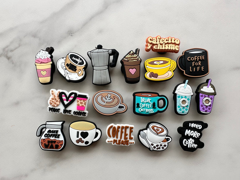 New coffee lover shoe charms for your crocs, croc compatible caffeine ...